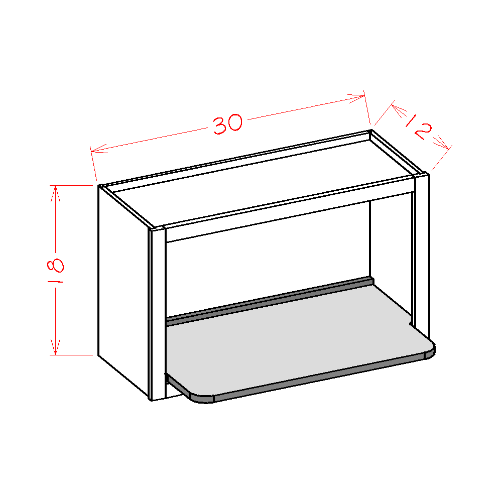 US Cabinet Depot Oxford Mist WALL MICROWAVE SHELF KIT - 26 1/2W X 3/4H ...