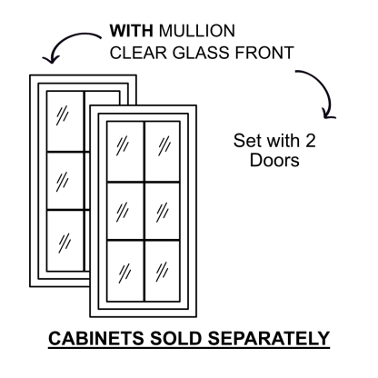 Forevermark Townsquare Grey Glass Doors with Mullion 36W X 30H for Wall ...